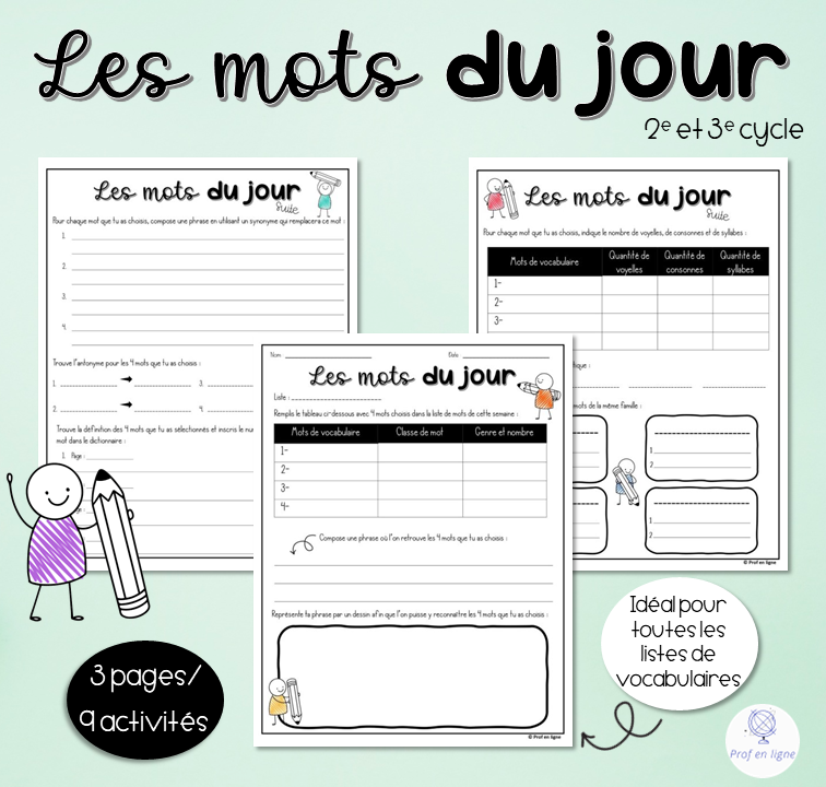 Mot du jour – révision vocabulaire – Prof en ligne